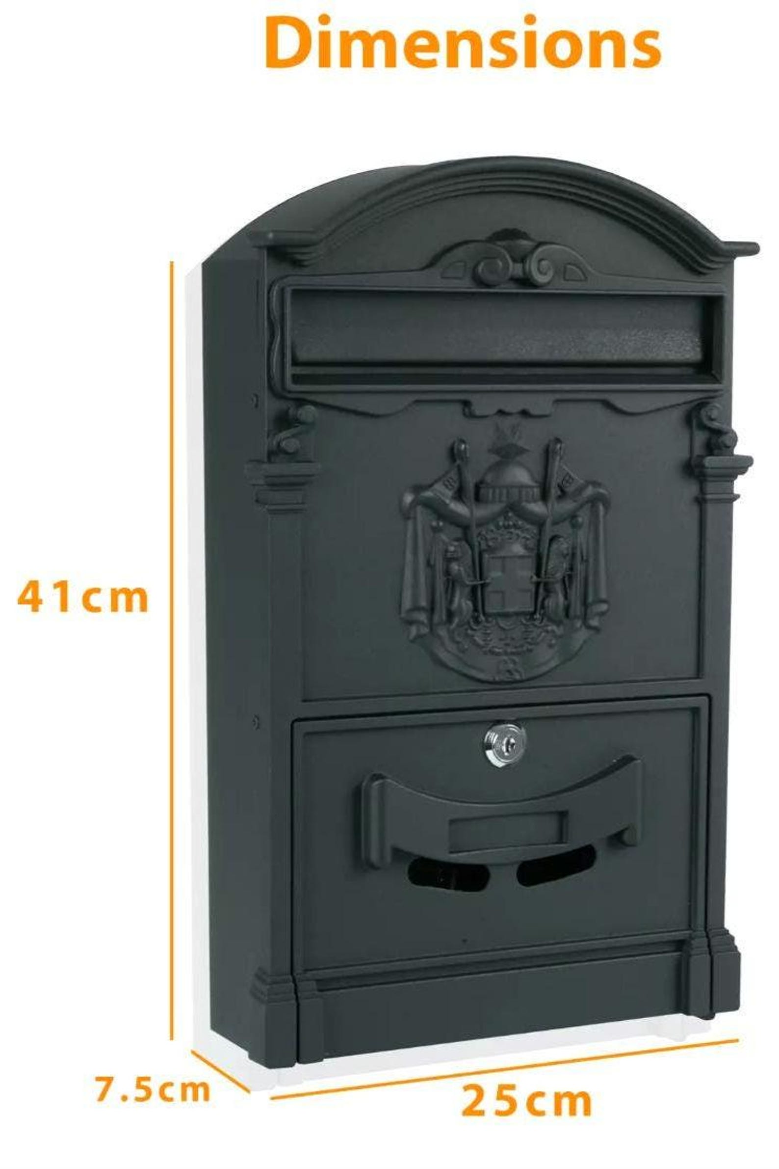 Large Vintage Outdoor Lockable Letter Box | Mail Box | Wall Mounted ...
