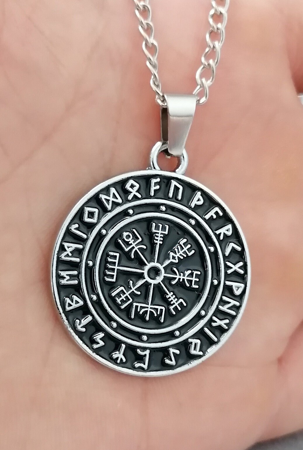 Exquisite Viking Compass, Norse Puaula Disc, Unisex Viking Vegvisir ...
