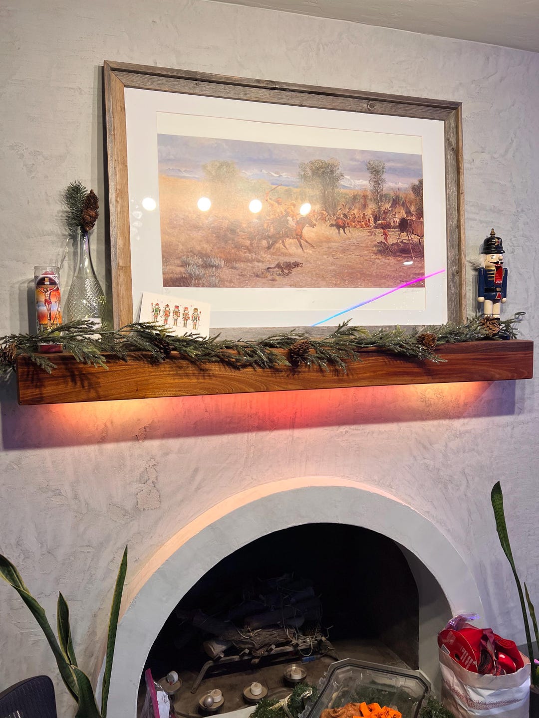 Handmade Floating Wood Mantel With LED Lighting - Etsy