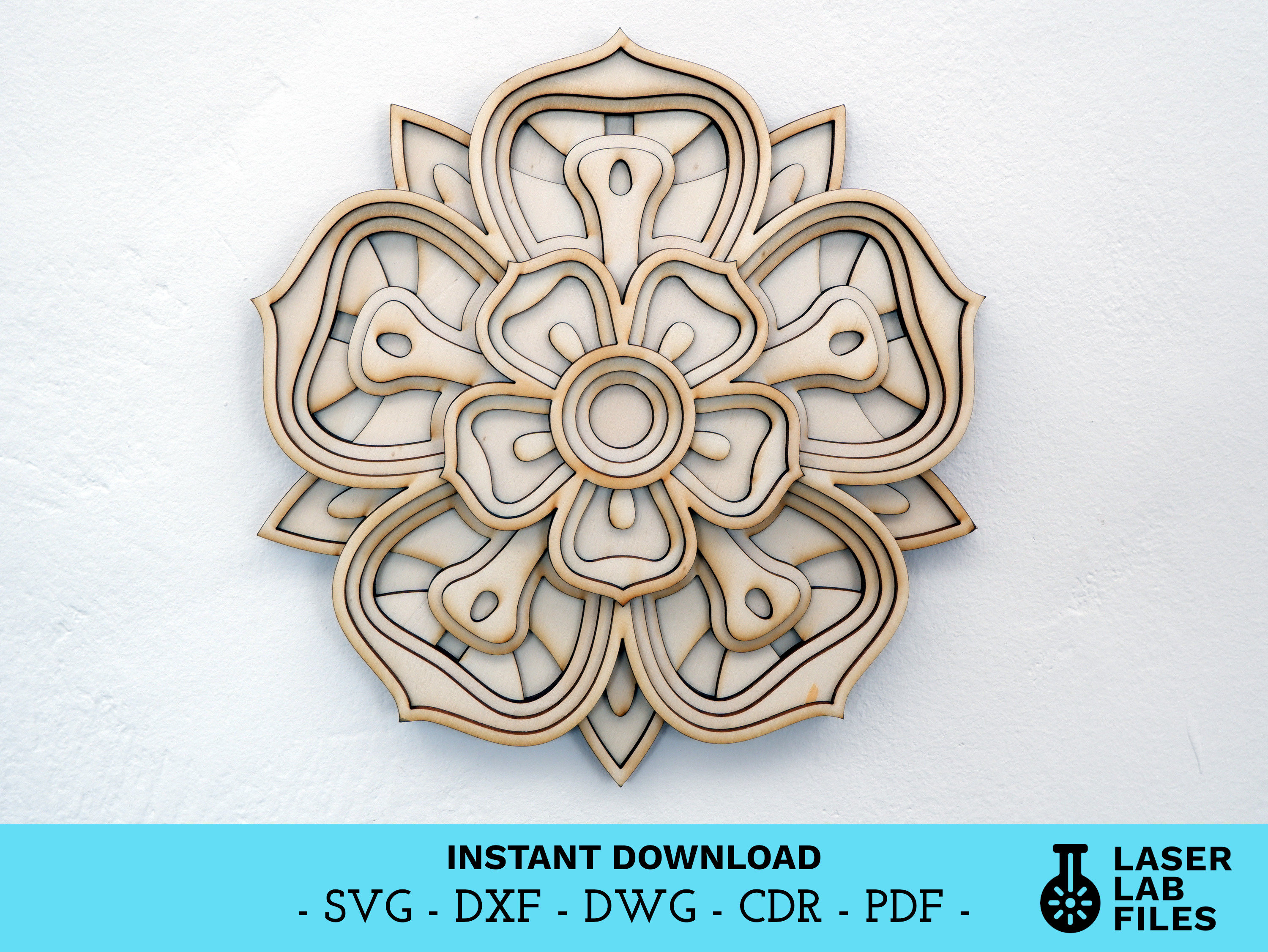 Digital File - Layered Mandala - Flower - Decorative Multilayer Design ...