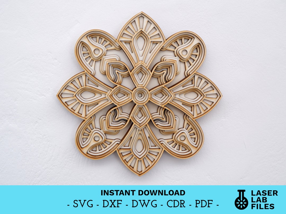 Layered Mandala Laser Cut File – Geometric Wall Art (digital Download ...