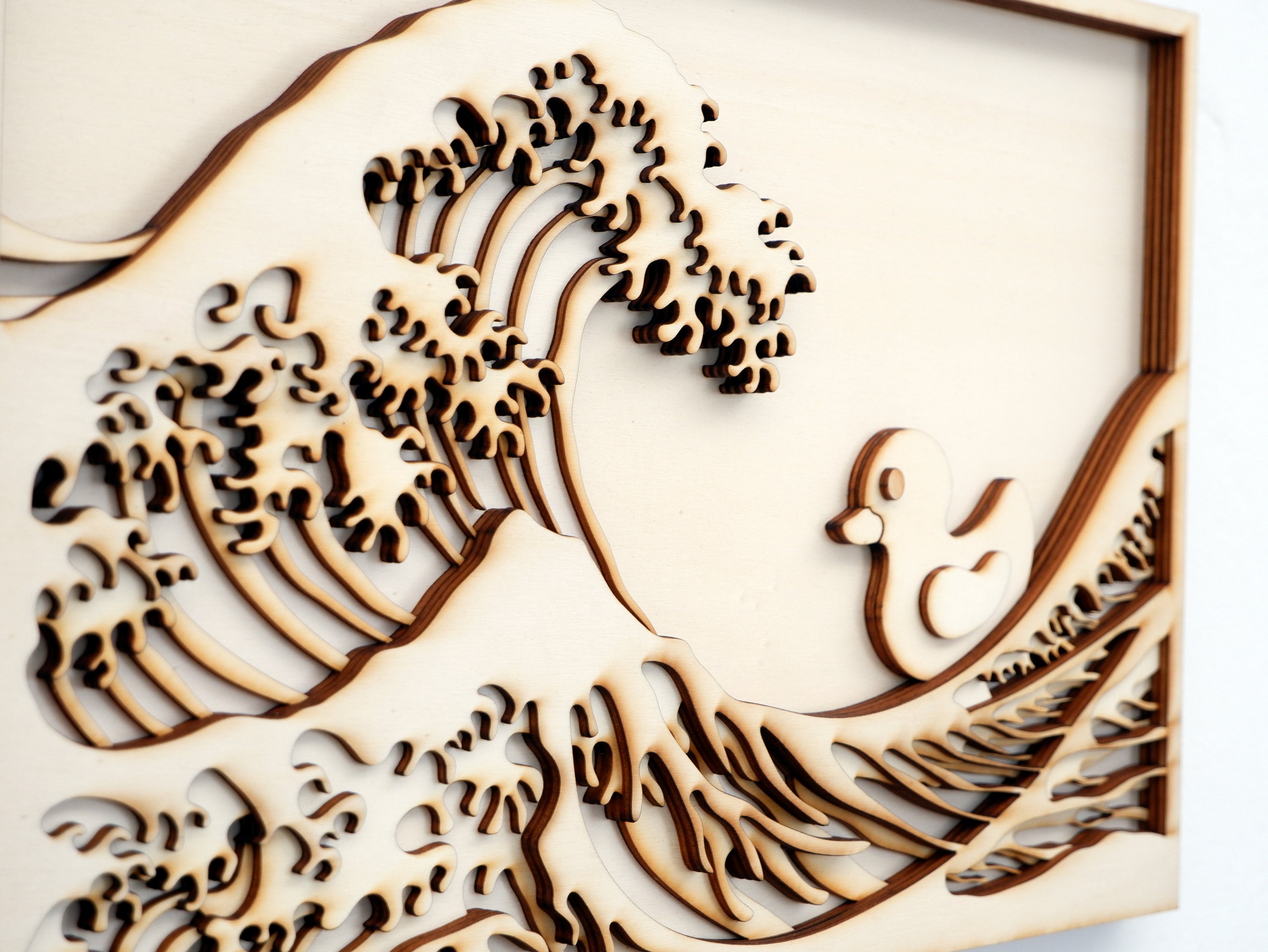 Digital File Bundle Layered Wall Art the Great Wave Multilayer Design ...