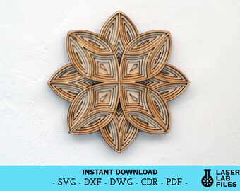 Digital File Layered Mandala Flower Sun Decorative Multilayer Design ...