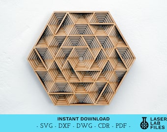 Digital File Layered Mandala Op Art Decorative Geometric - Etsy