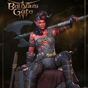 Baldur's Gate 3 Karlach Statue 3D Printed Gift for Gamer Handmade Gift ...