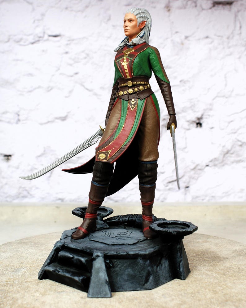 Jaheira Statue 3D Printed | Gift for Gamer | BG3 Figure | Dnd ...