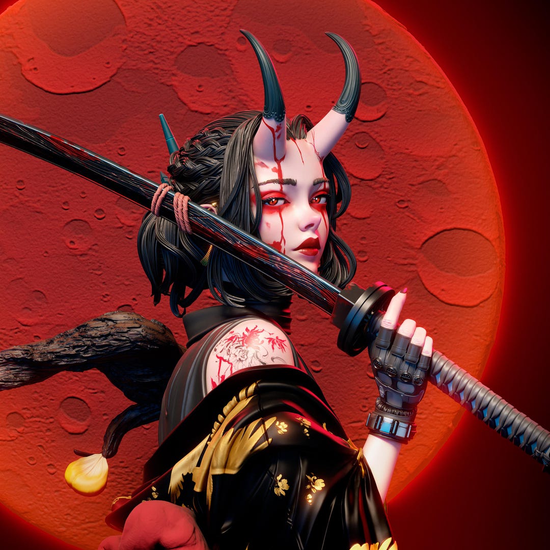 Oni Statue 3D Printed | Gift for Gamer | Handmade Gift | Resin Figure ...