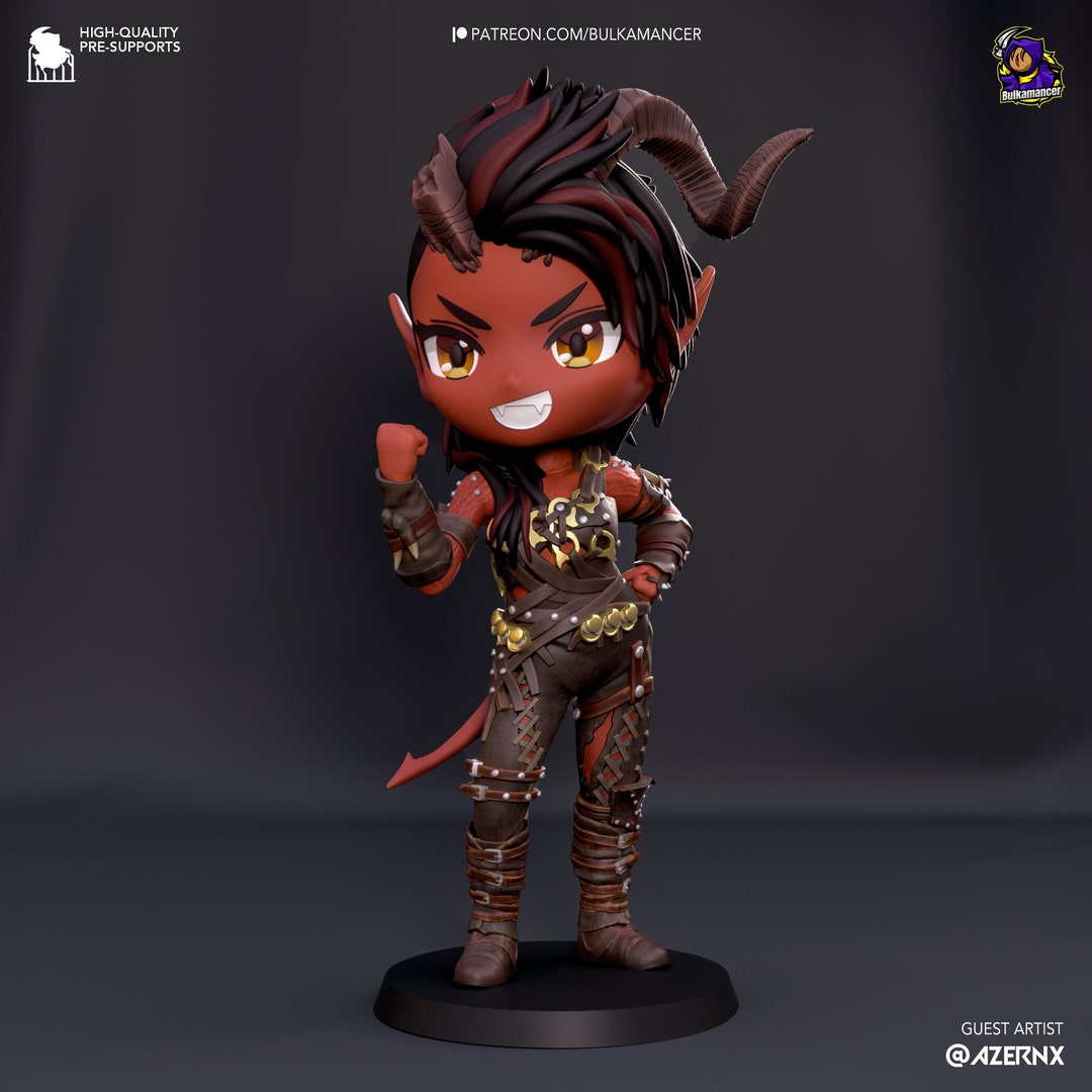 Chibi Karlach Statue 3D Printed | Gift for Gamer | Dnd | BG3 Figure ...