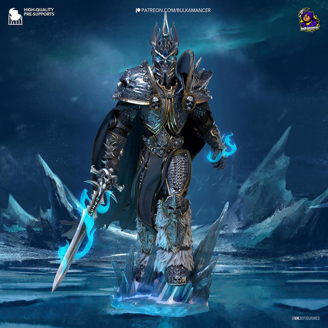 Arthas the Lich King Statue 3D Printed | Wow Figure | Gift for Gamer ...