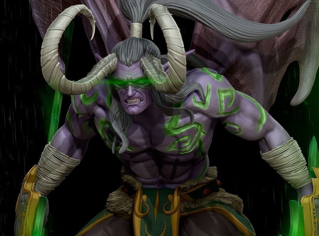 World of Warcraft Illidan Stormrage Statue 3D Printed Wow Gift for ...
