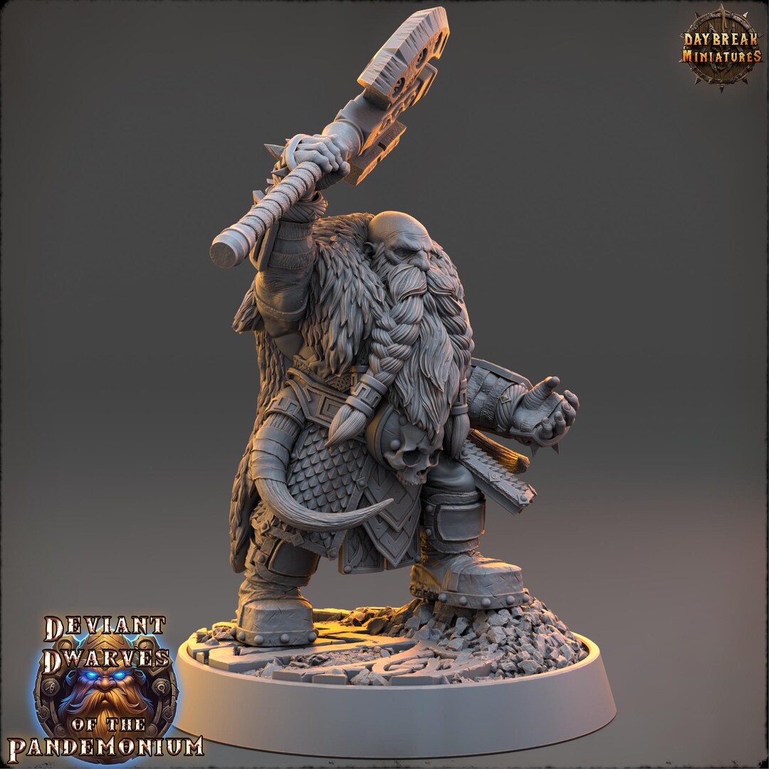Male Barbarian Dwarf Miniature Dnd RPG Minis Tabletop Gaming 3D Printed ...