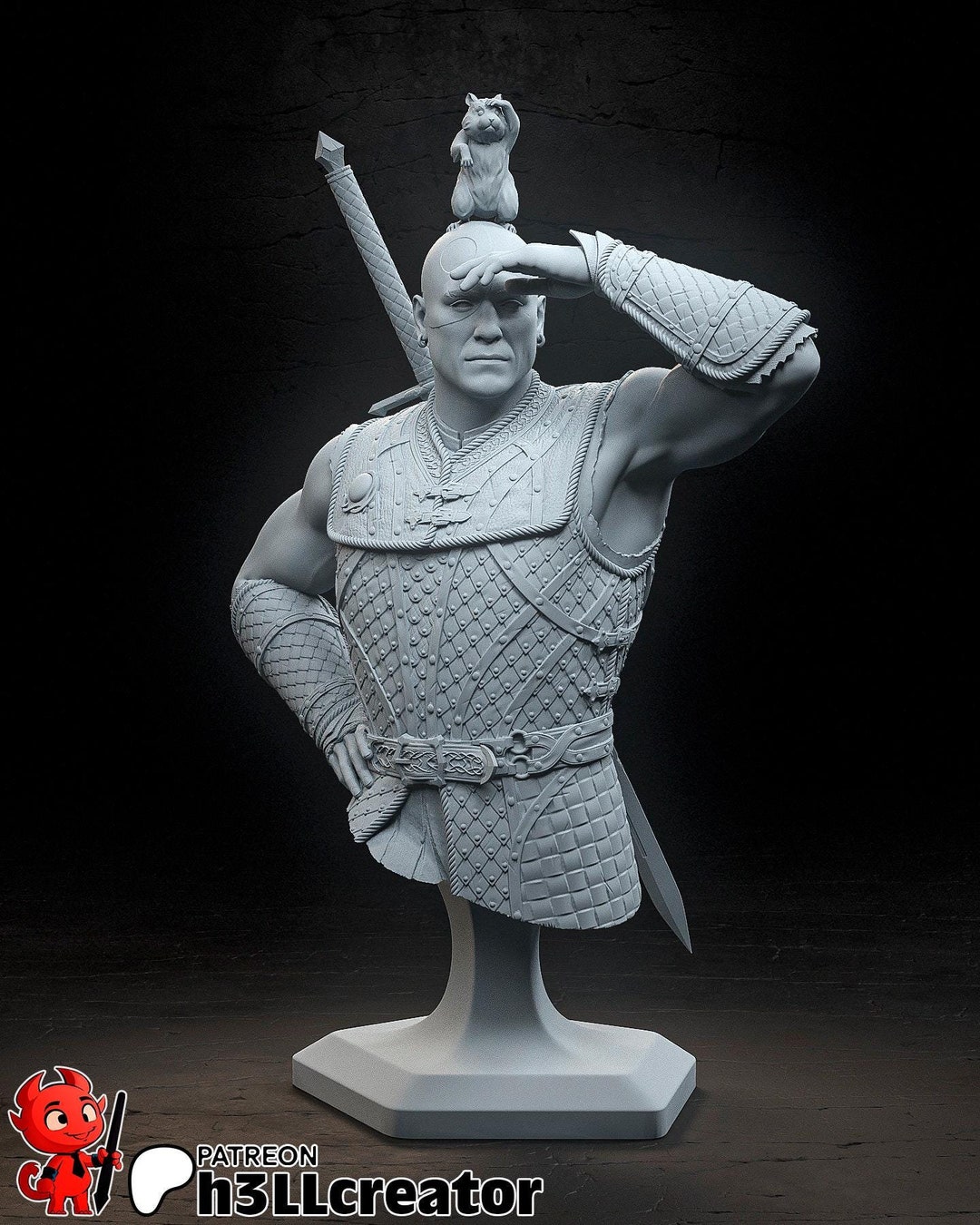 Baldurs Gate 3 Minsc and Boo Bust 3D Printed Gift for Gamer BG3 Figure ...