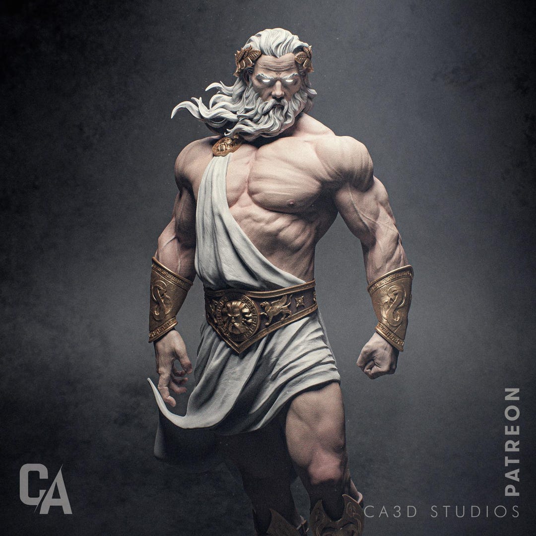 Zeus Statue 3D Printed | Greek Mythology | Gift for Gamer | Resin ...