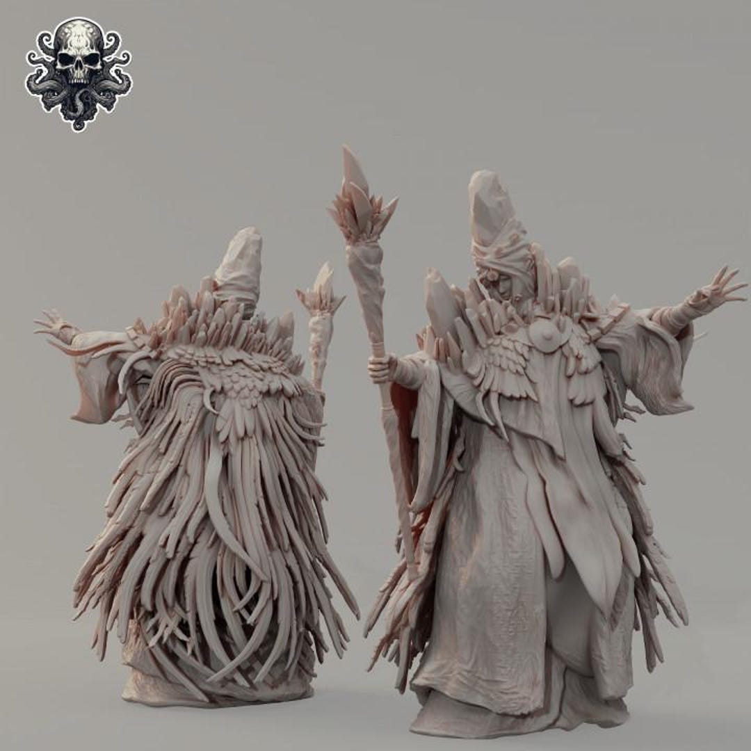 Azure Mage Miniature Dark Fantasy Dnd RPG Minis Tabletop Gaming 3D ...