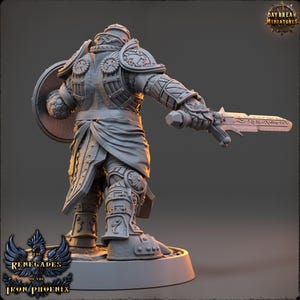 Human Paladin Miniature Dnd RPG Mini Tabletop Gaming 3D Printed ...