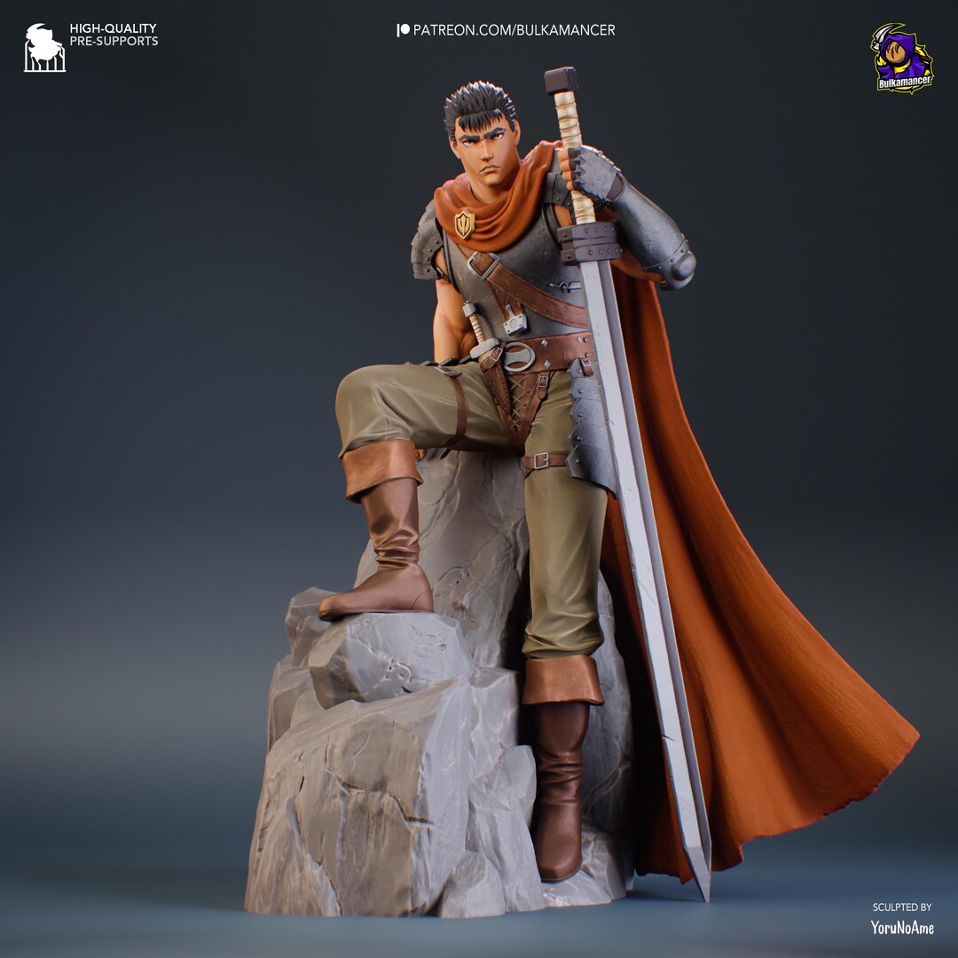 Guts Young Berserker Statue 3D Printed | Gift for Gamer | Resin Figure ...