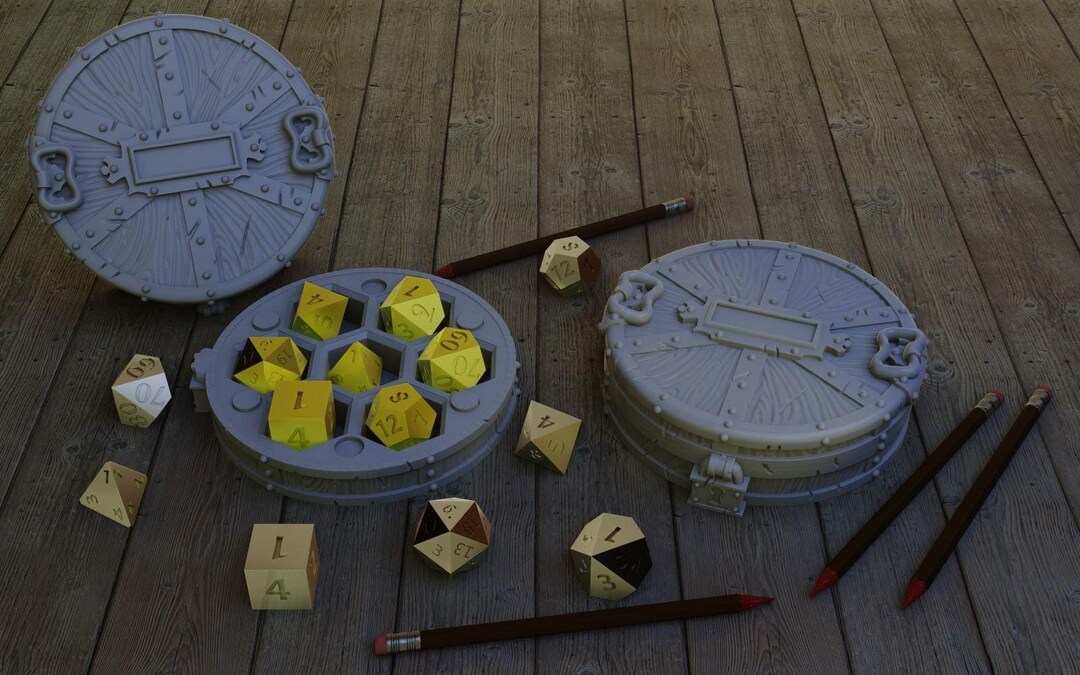 Treasure Chest Dice Box Dnd RPG Games Tabletop Dice Case Holder D20 ...