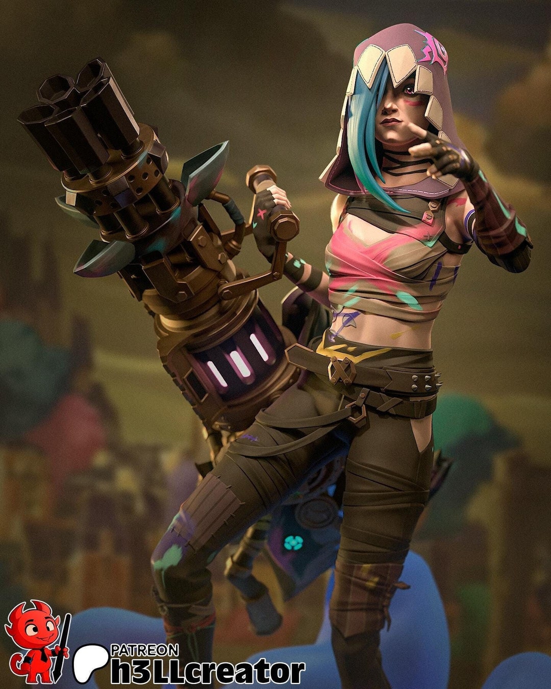 Jinx Statue 3D Printed | Gift for Gamer | Handmade Gift | Resin Figure ...