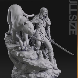 Drizzt Do'urden Statue 3D Printed | Gift for Gamer | Handmade Gift ...