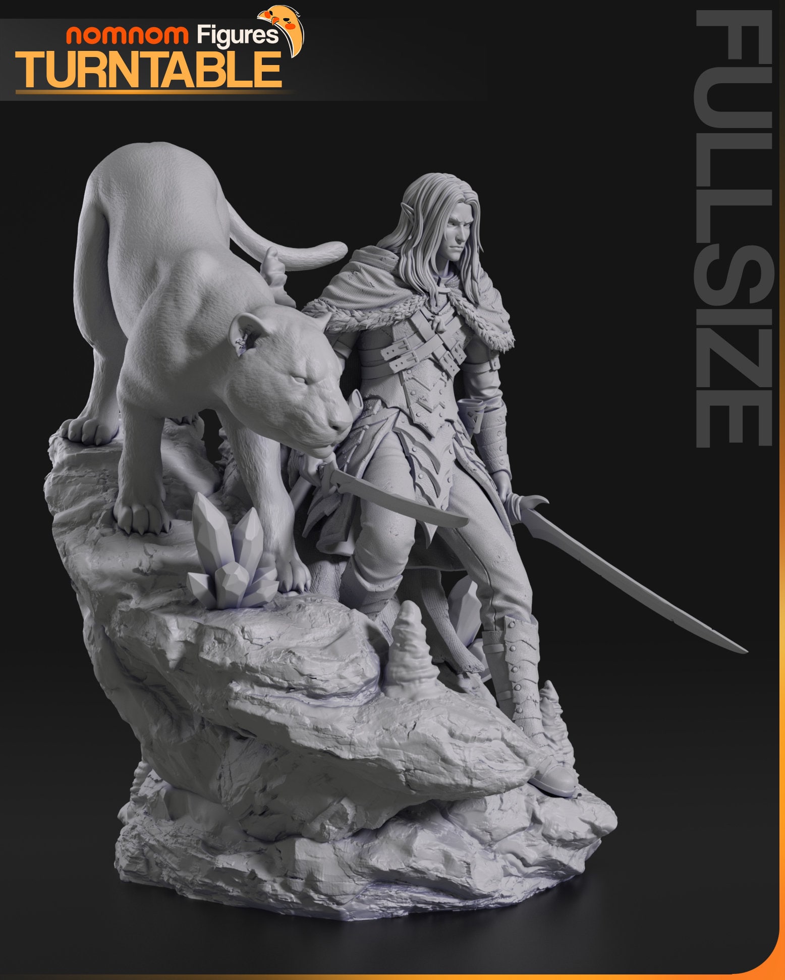 Drizzt Do'urden Statue 3D Printed | Gift for Gamer | Handmade Gift ...