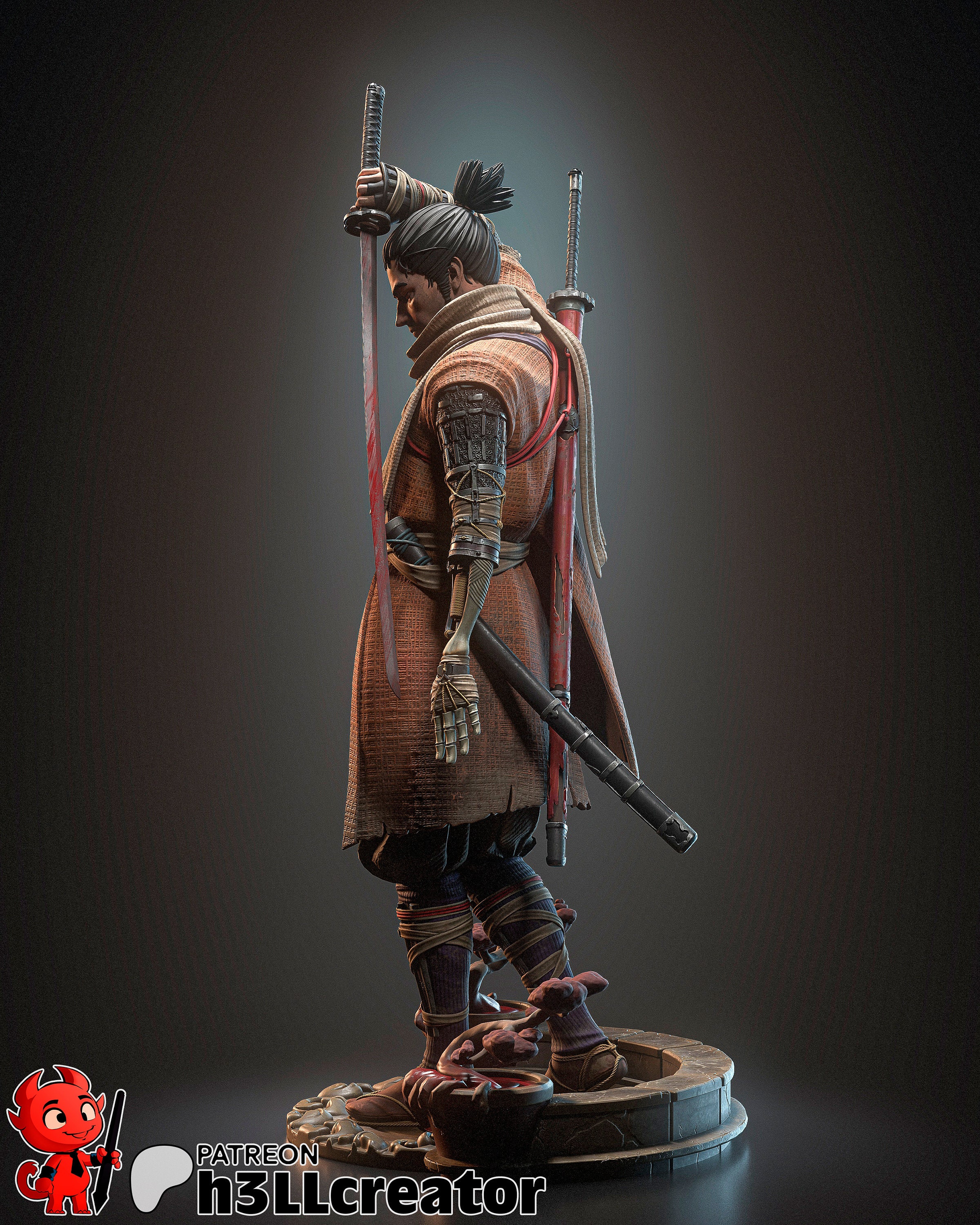 Sekiro: Shadows Die Twice Wolf Statue 3D Printed Gift for Gamer ...