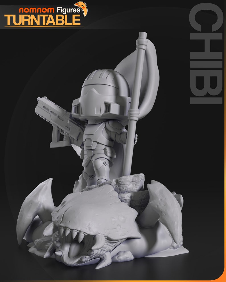 Buy Helldivers 2 Chibi Helldiver Statue 3D Printed Gift for Gamer Handmade Gift Resin Figure ...