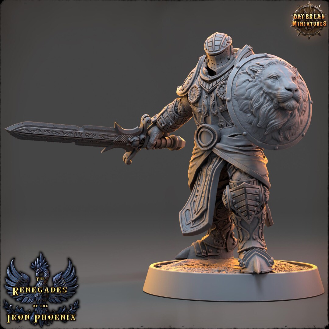 Human Paladin Miniature Dnd RPG Mini Tabletop Gaming 3D Printed ...
