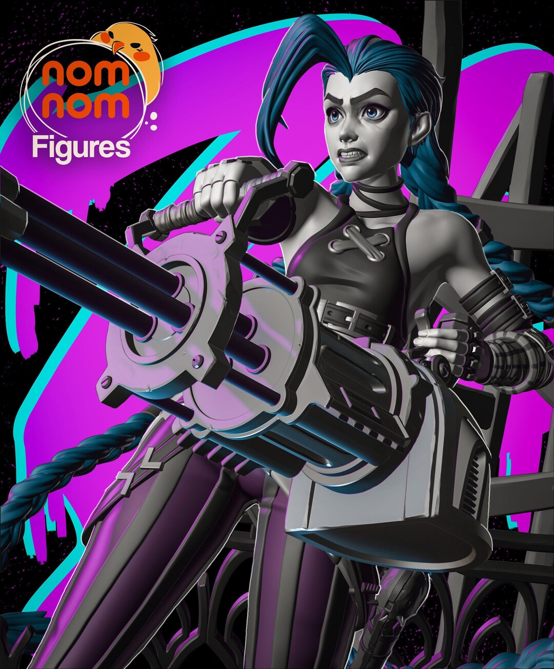 Jinx Statue 3D Printed | Gift for Gamer | Handmade Gift | Resin Figure ...