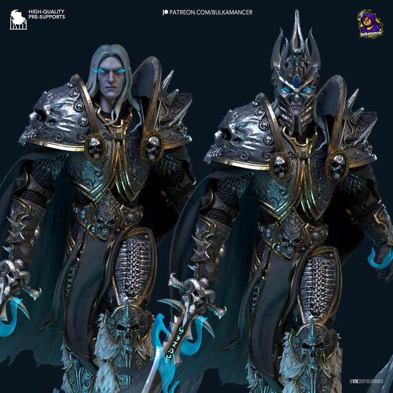 Arthas the Lich King Statue 3D Printed | Wow Figure | Gift for Gamer ...