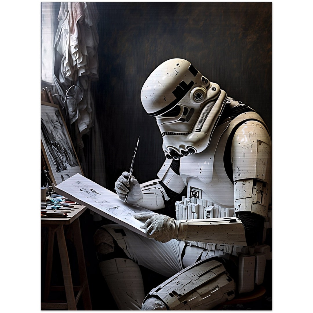 Galactic Soldier Sketch: Aluminum Print - Etsy
