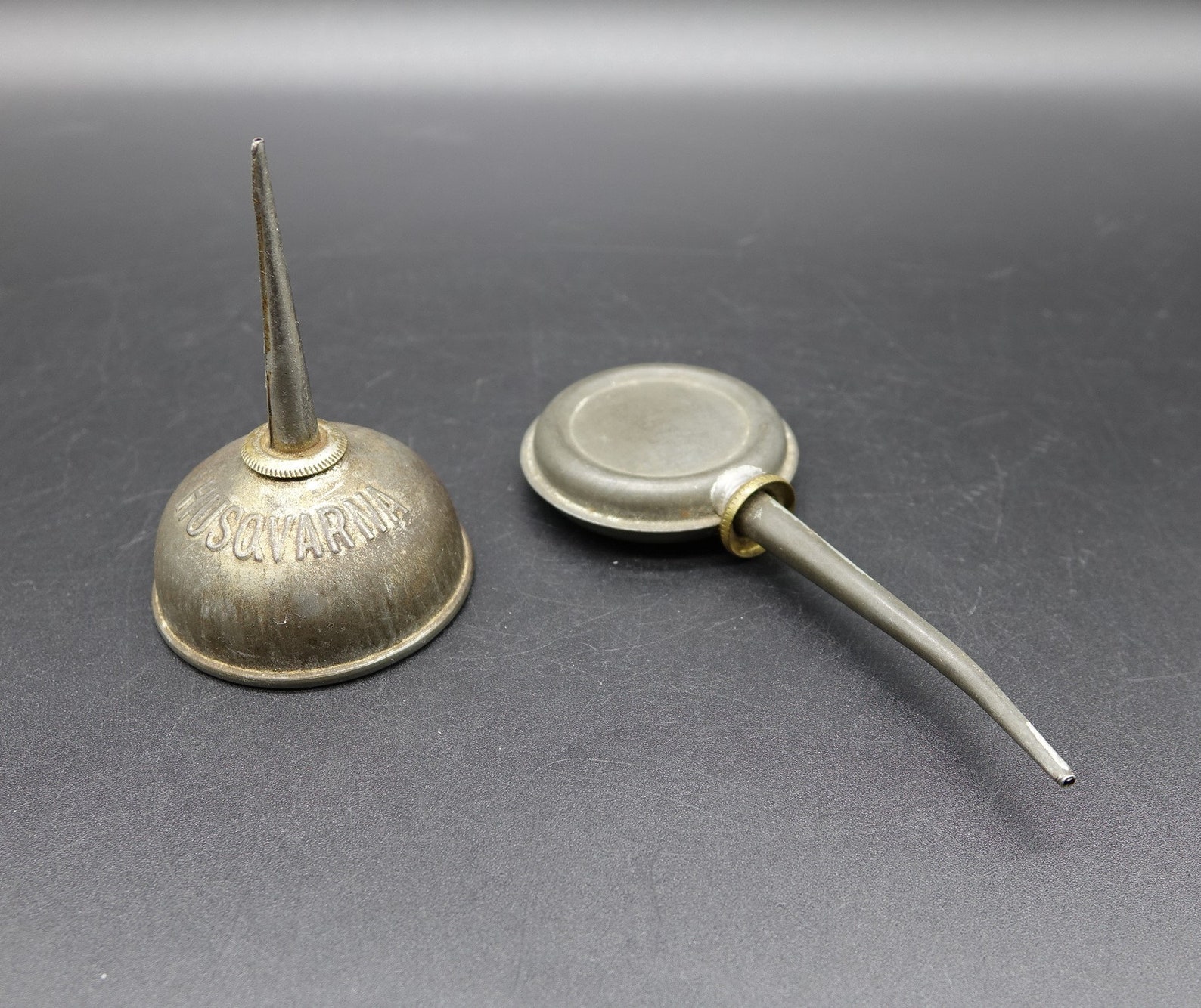 RARE Antique / Vintage Oiler / Oil Can / Oil Dispenser / Mechanic Metal ...