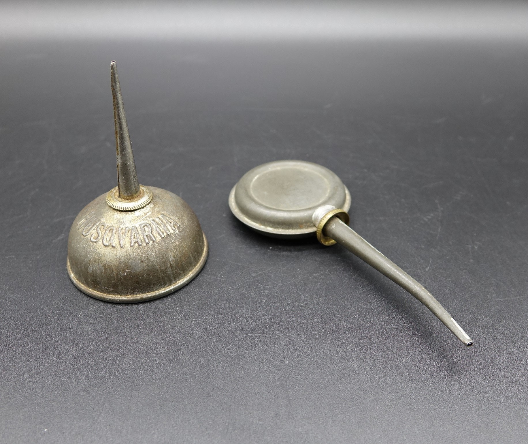 RARE Antique / Vintage Oiler / Oil Can / Oil Dispenser / Mechanic Metal ...