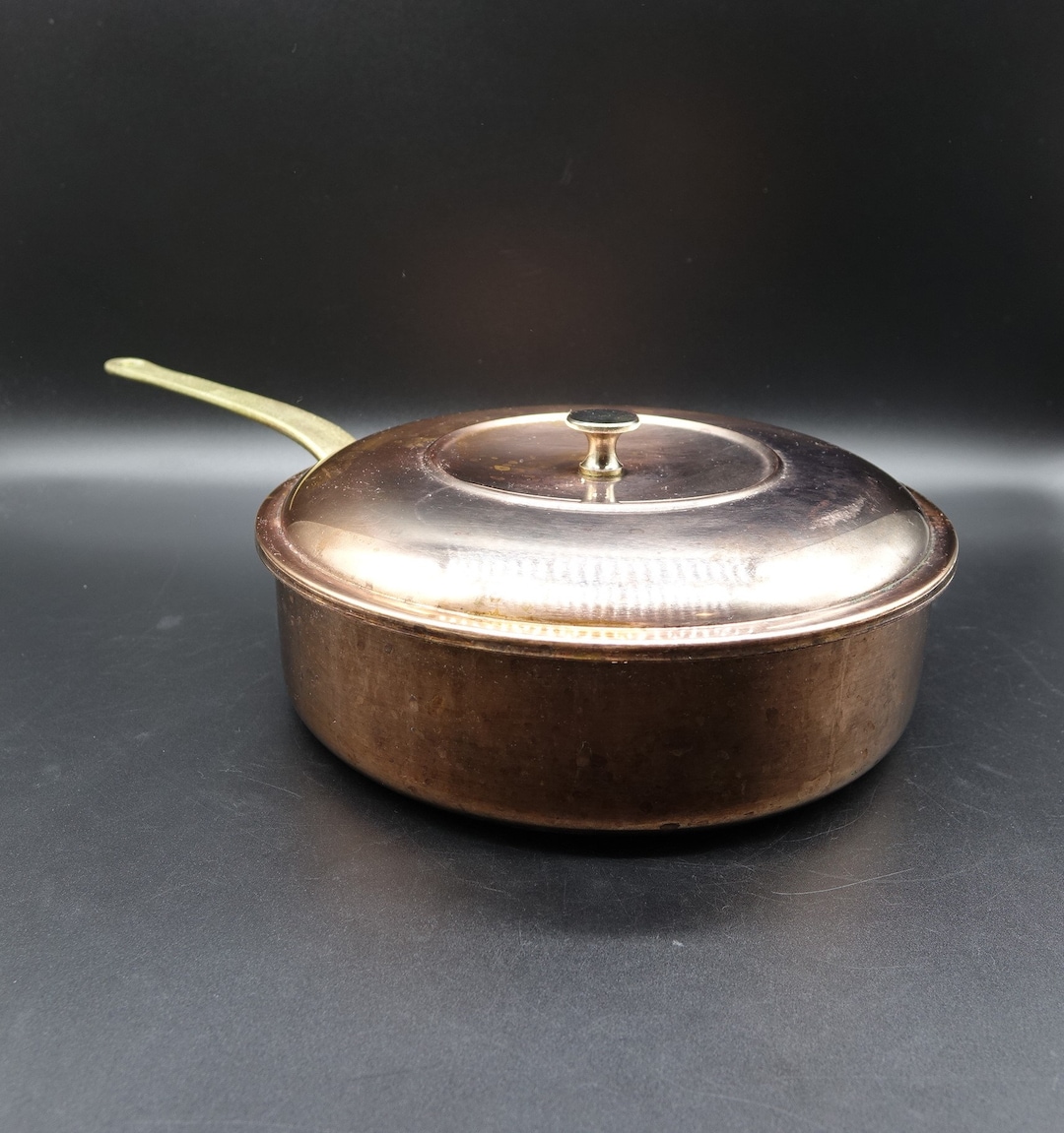 Vintage SAMHALL DALA Sweden Copper Pan With Lid in Cooper and Brass ...