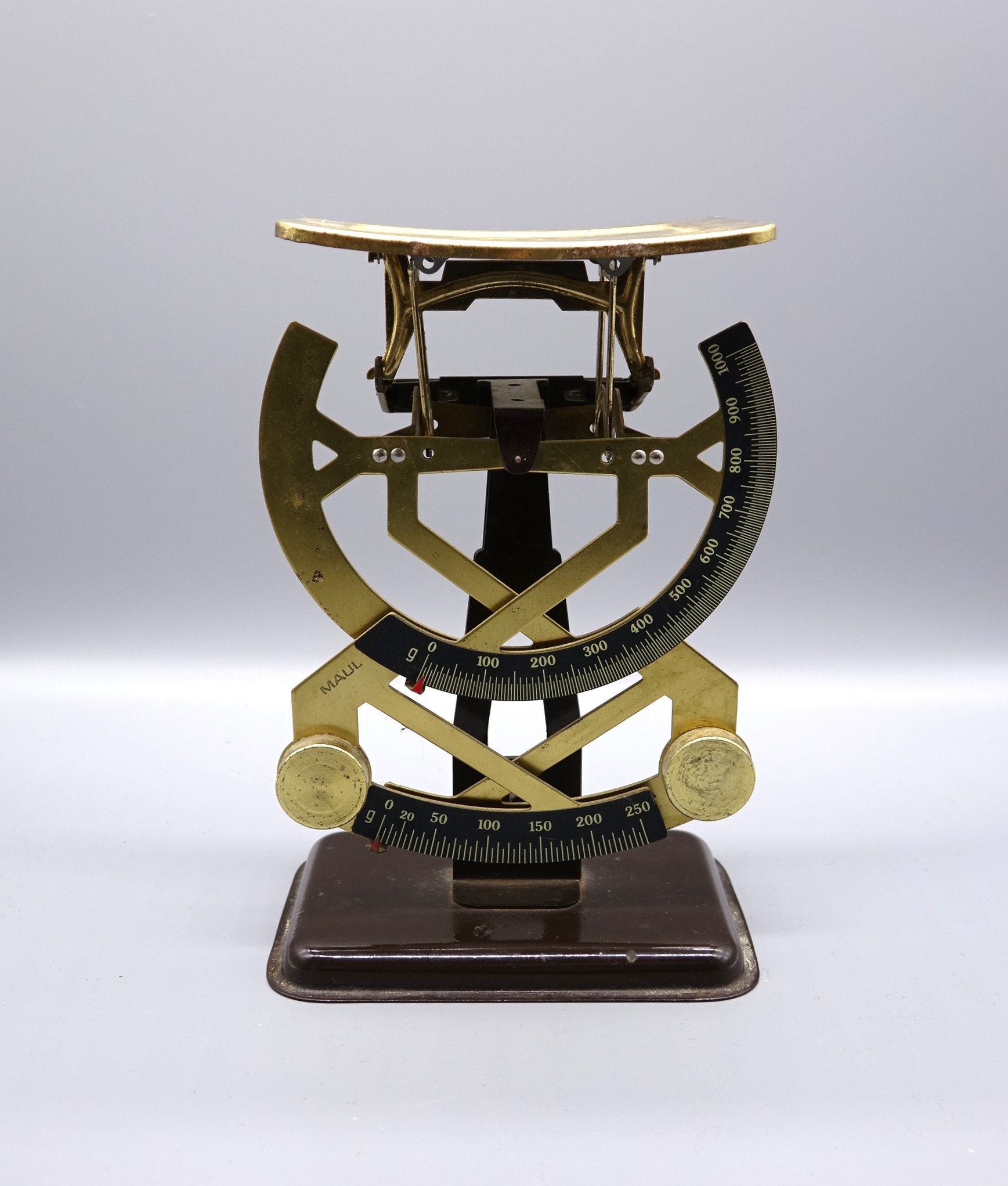 Vintage Letter SCALE in Brass and Tin. A Bilateral Scale by JAKOB MAUL ...