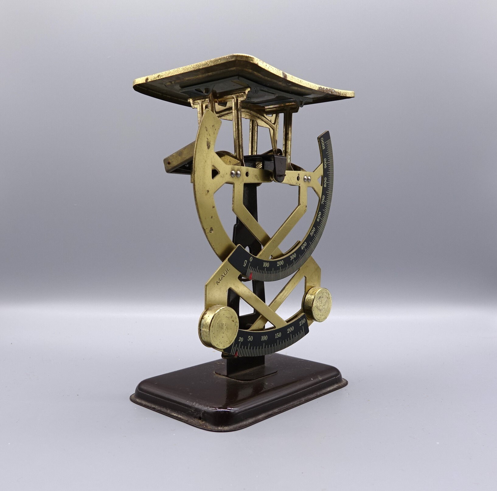 Vintage Letter SCALE in Brass and Tin. A Bilateral Scale by JAKOB MAUL ...