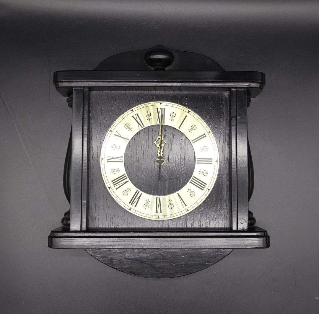 Vintage Black Wood Wall Quartz Clock. Swedish Hand Made Wood and Quarts ...
