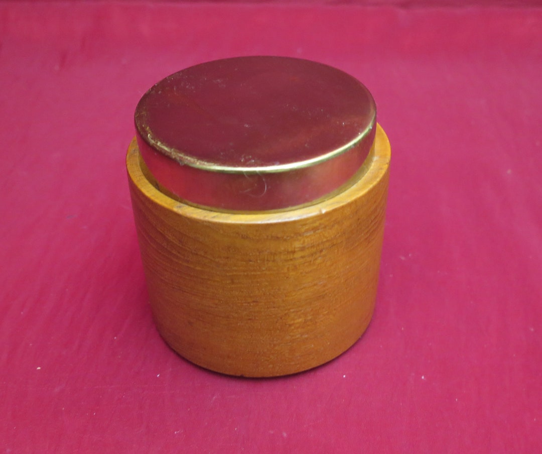 Vintage Karl Holmberg I Götene AB Teak Oval Box With Brass and Cork Lid ...