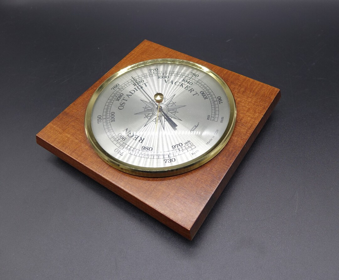 Vintage German Barometer by FISCHER, Made in GDR Barometer for Wall ...