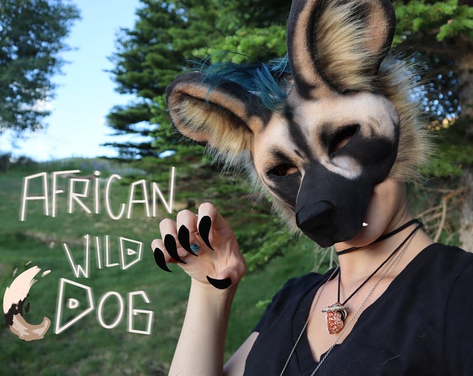 African Wild Dog Mask - Etsy