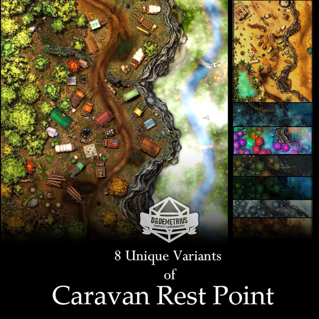 Caravan Rest Battlemap, Dnd 5e, VTT Gridded Map (digital Map) - Etsy UK