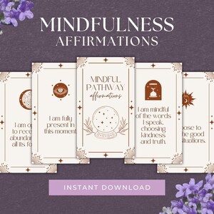 47 Mindfulness Cards Printable INSTANT DOWNLOAD I AM Cards - Etsy