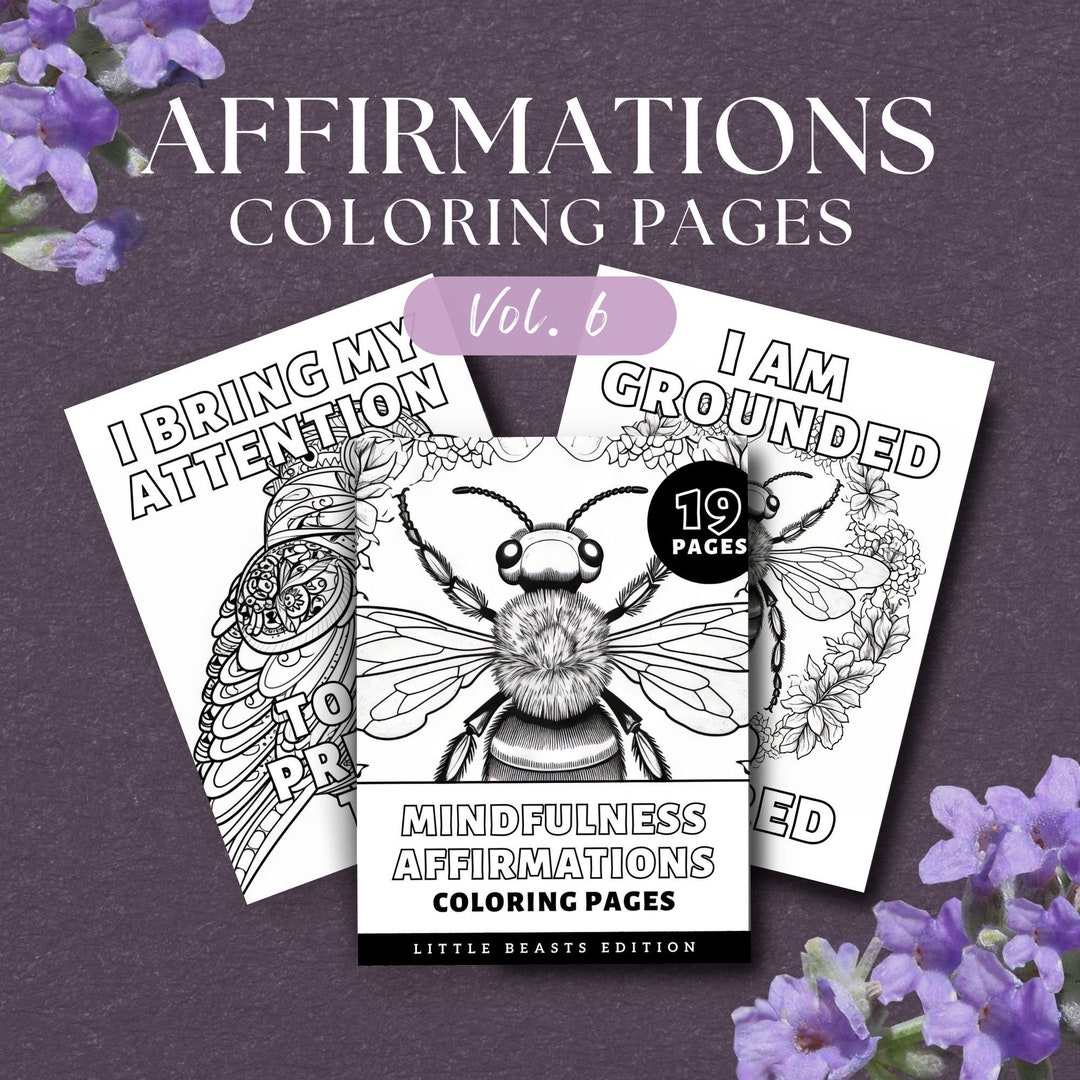 Mindfulness Affirmations Colouring Pages INSTANT DOWNLOAD - Etsy