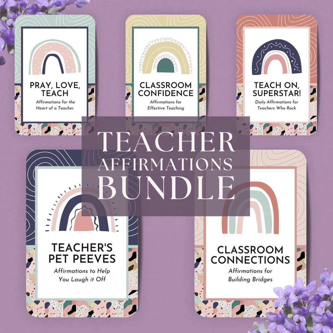 175 Teacher Affirmation Cards Bundle, INSTANT DOWNLOAD, Teacher ...