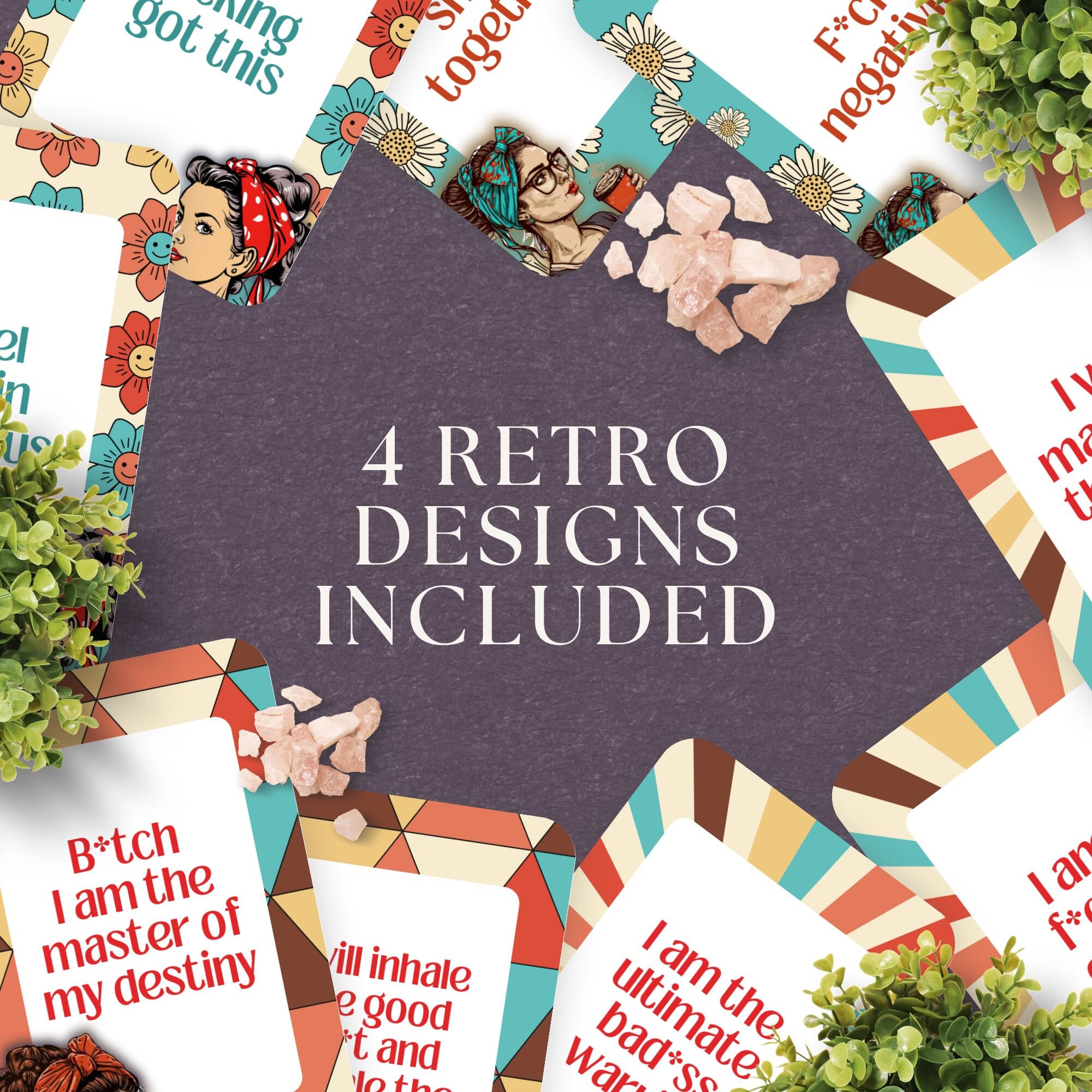 48 Sweary Affirmation Cards for Women, INSTANT DOWNLOAD, Rude Cards ...