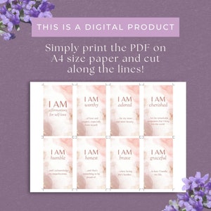 47 I AM Affirmation Cards for Self Love, INSTANT DOWNLOAD, Self Love ...