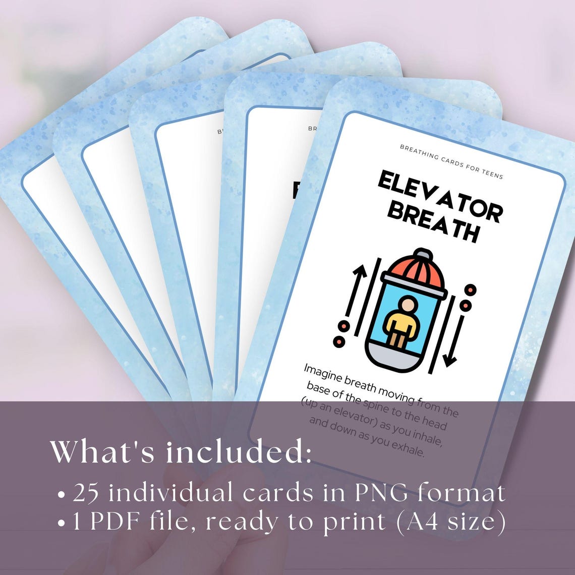 25 Mindfulness Breathing Cards for Teens, INSTANT DOWNLOAD, Self ...