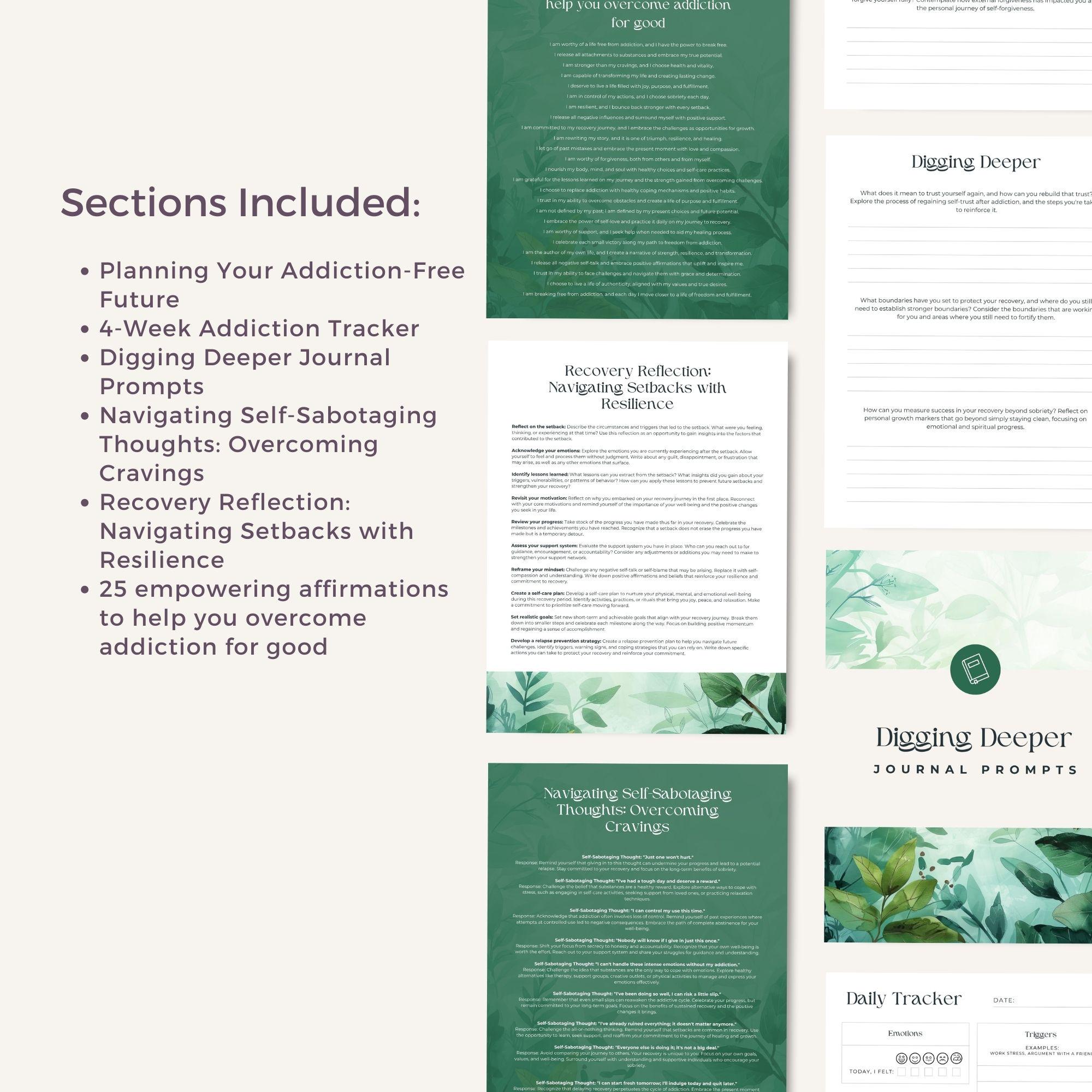 Addiction Recovery Journal, INSTANT DOWNLOAD, Sobriety Gift, Recovery ...