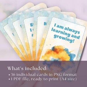 35 Growth Mindset Cards for Kids, INSTANT DOWNLOAD, Affirmation Cards ...