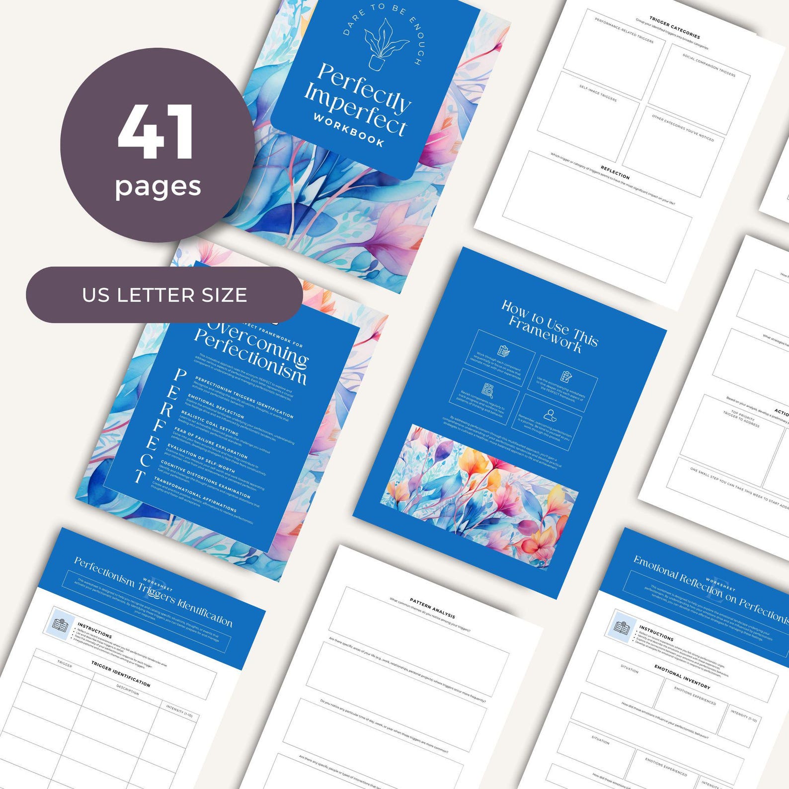 Therapy Worksheets for Perfectionism, INSTANT DOWNLOAD, Breaking Free ...