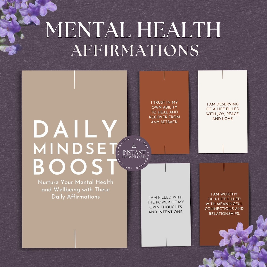 63 Mental Health Affirmation Cards Printable, Positive Affirmation ...